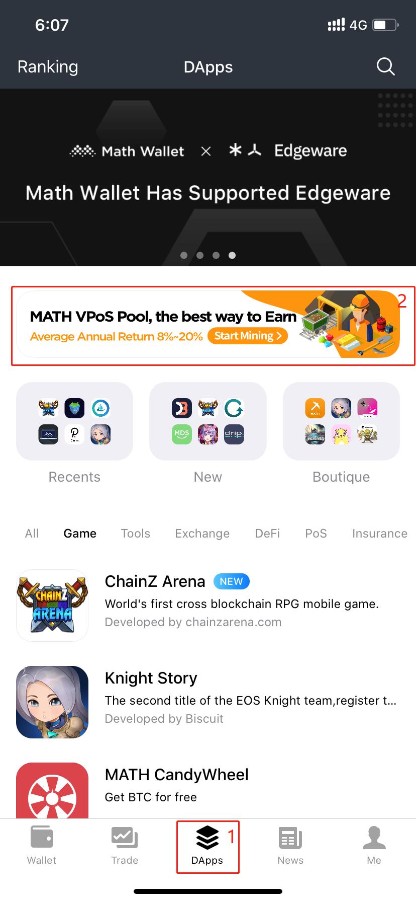 VPoS mining pool tutorial 4 – How to participate mining through exchange – MathWallet