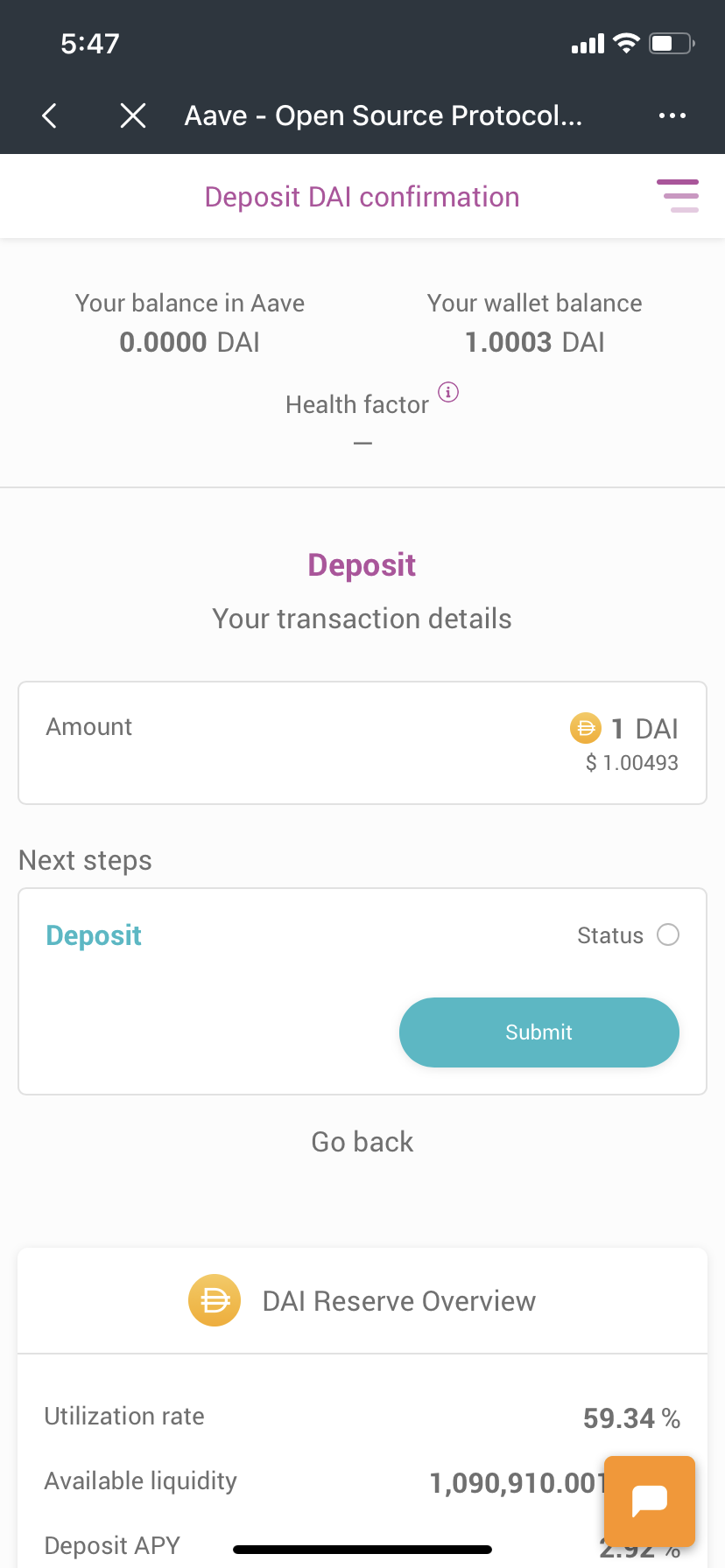 How to use Aave financial in MathWallet – MathWallet